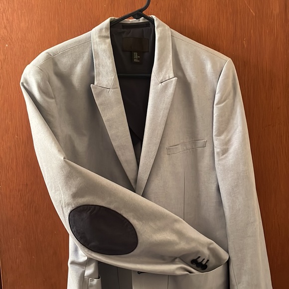 H&M | Suits & Blazers | Hm Baby Blue Blazer W Dark Blue Shoulder Pads ...